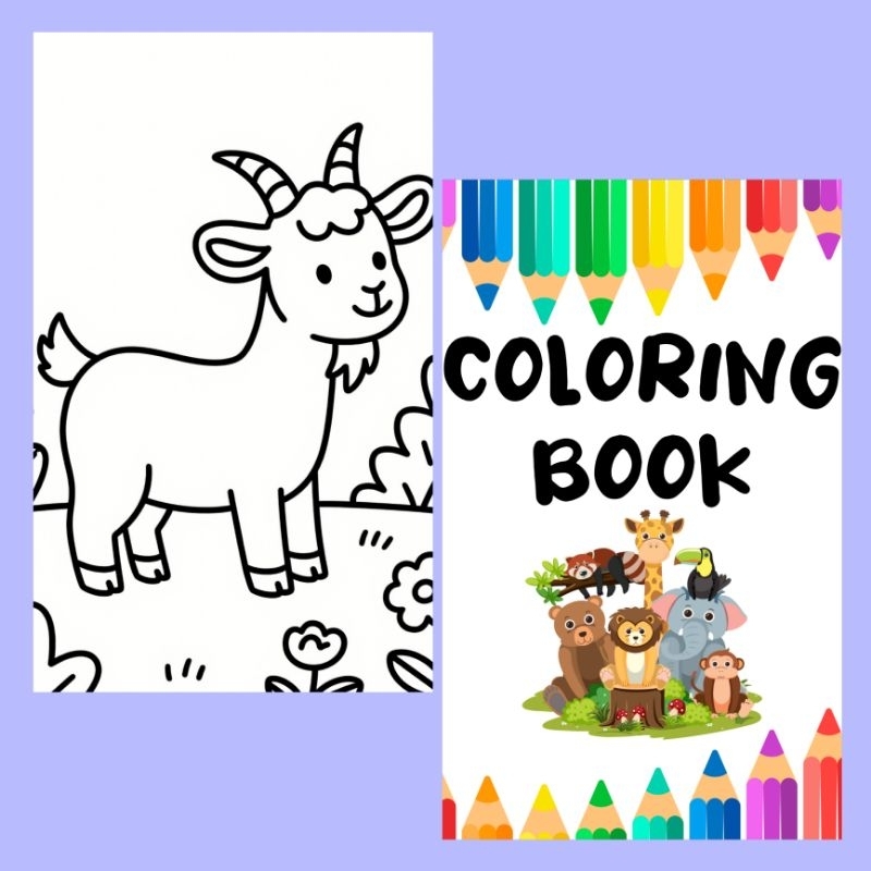 Jual worksheet anak mewarnai 50 lembar tema hewan | Shopee Indonesia