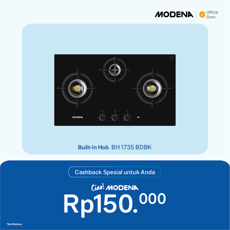 Jual MODENA Built-in Gas Hob - BH 1735 BDBK | Shopee Indonesia