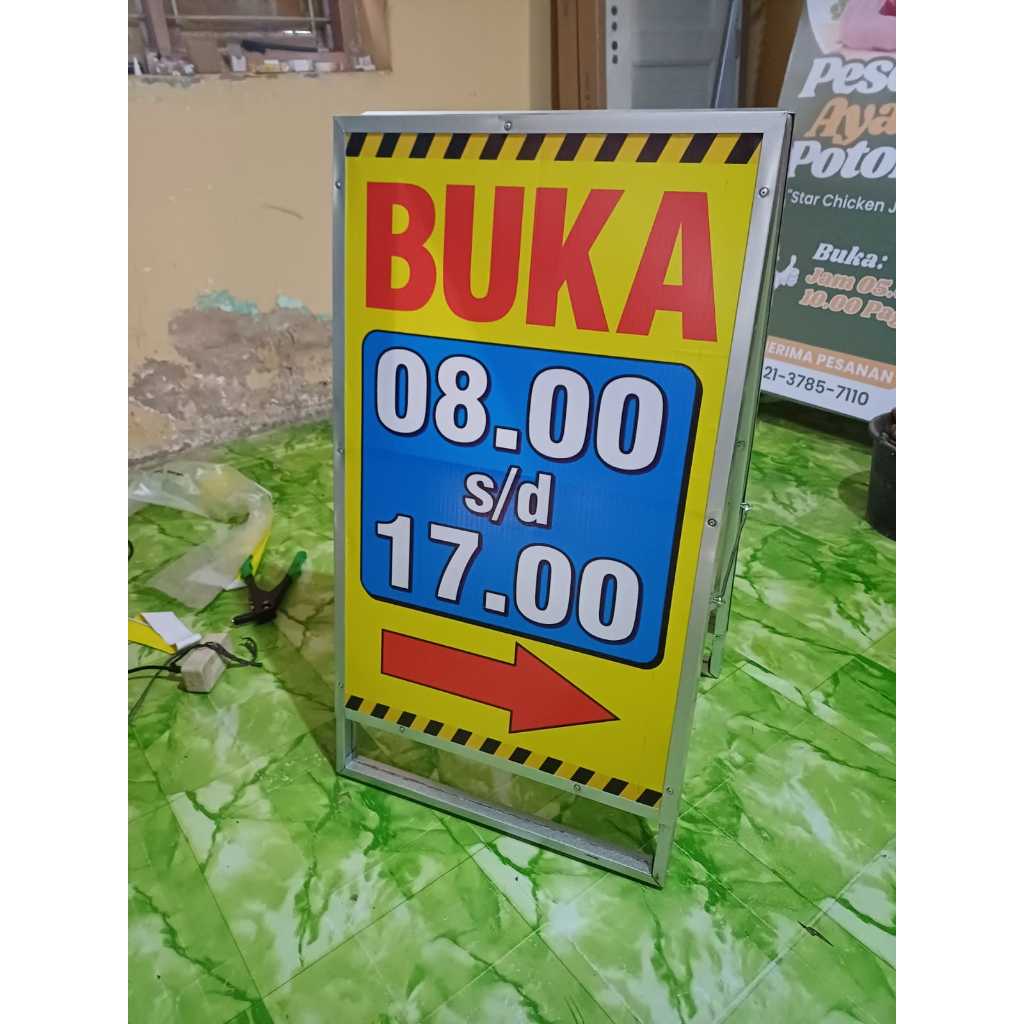 Jual Stand Banner Besi Hollow ukuran 50 x 90 cm FUll List Siku Rapi ...