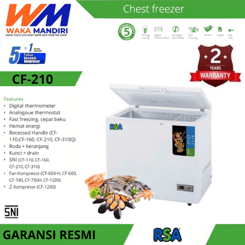 Jual Chest Freezer RSA CF-210 (210 liter) Freezer Box | Shopee Indonesia