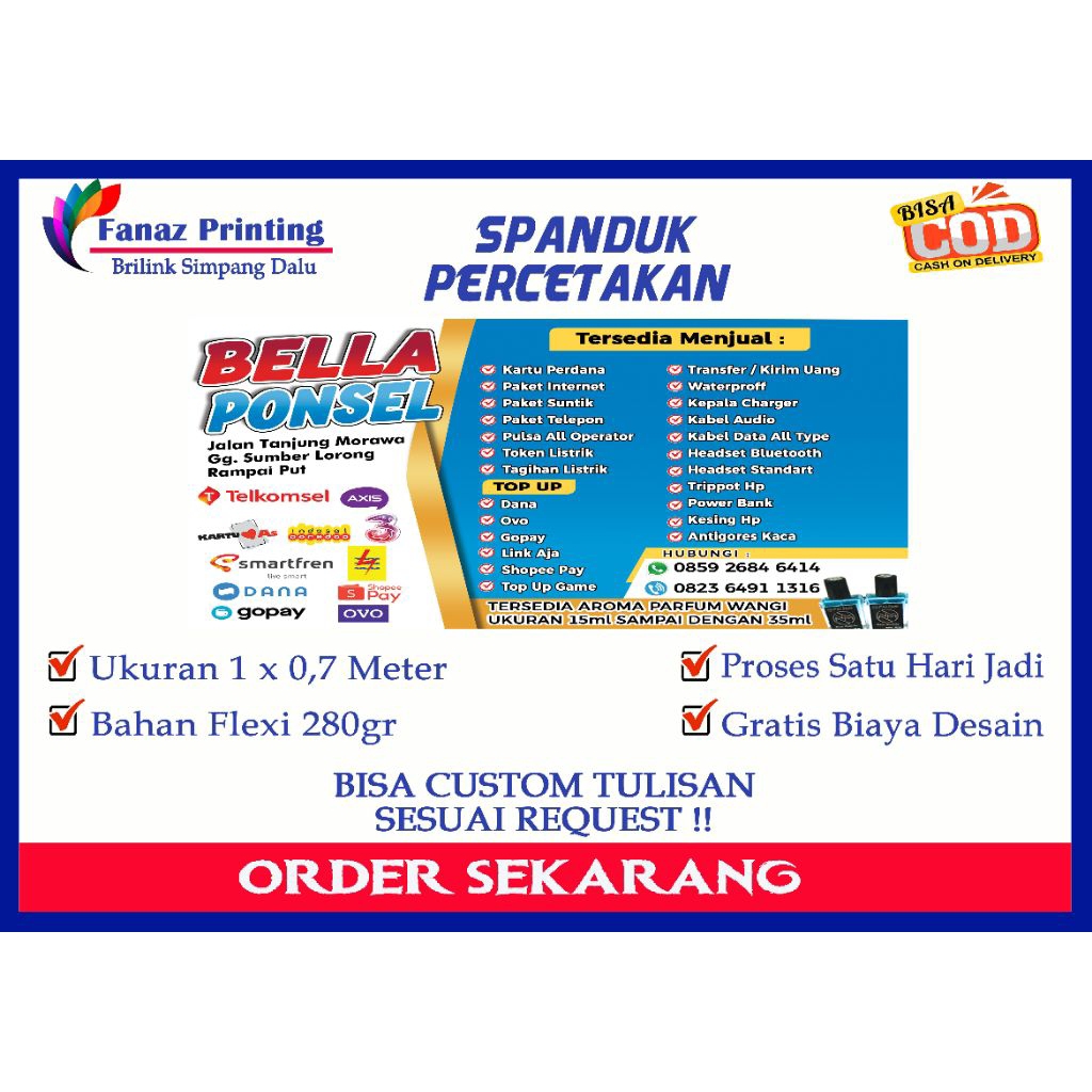 Jual Cetak spanduk Ponsel / Banner Spanduk | Shopee Indonesia