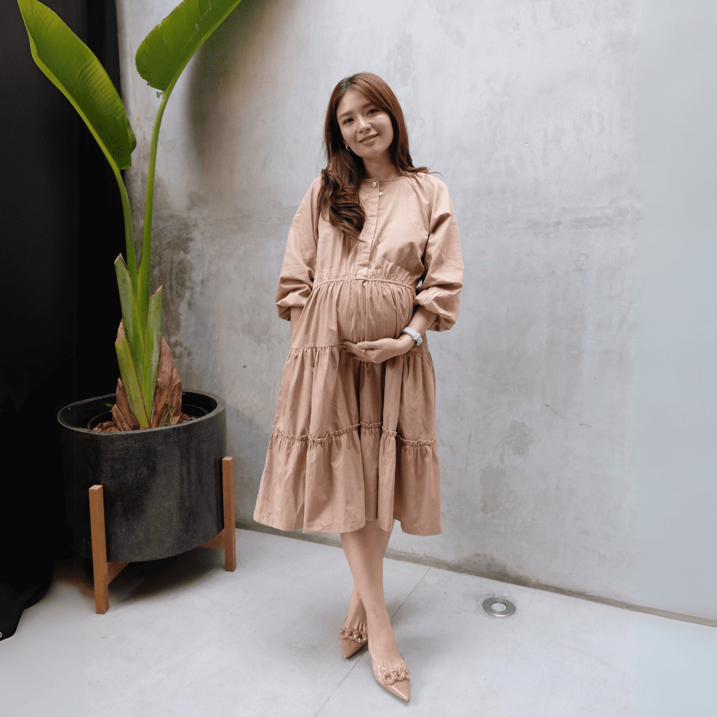 Jual Hellomommy - Chayara Ruffle Maternity Dress - Baju Ibu Hamil dan Menyusui | Shopee Indonesia