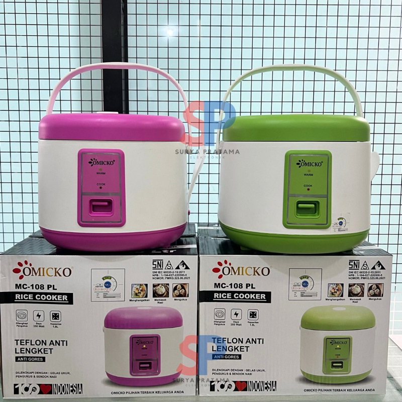 Jual Magic Com Omicko 1.2L 1.8L Pink Hijau MC-101 Platinum MC-108PL Penanak Nasi Rice Cooker ...