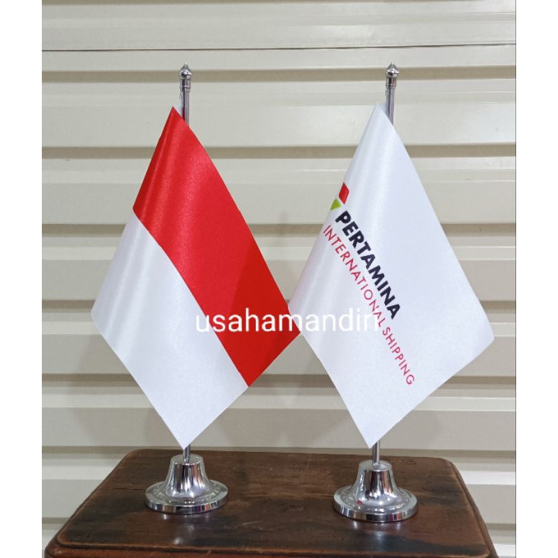 Jual bendera pertamina dan indonesia + tiang stainless (harga satu set ...
