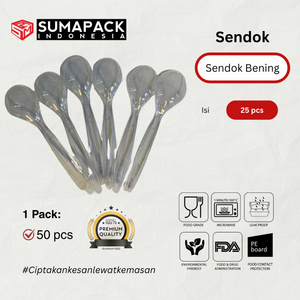 Jual Sendok Makan Bening | Sendok Plastik | Sendok Pudding | Shopee ...