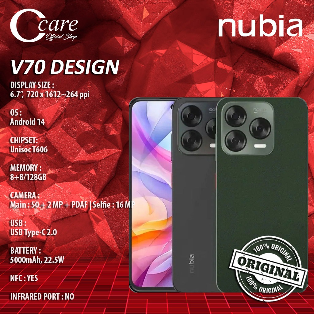 Jual nubia V70 Design NFC RAM 8GB+8GB ROM 128GB 5.000 mAh 33W Fast ...