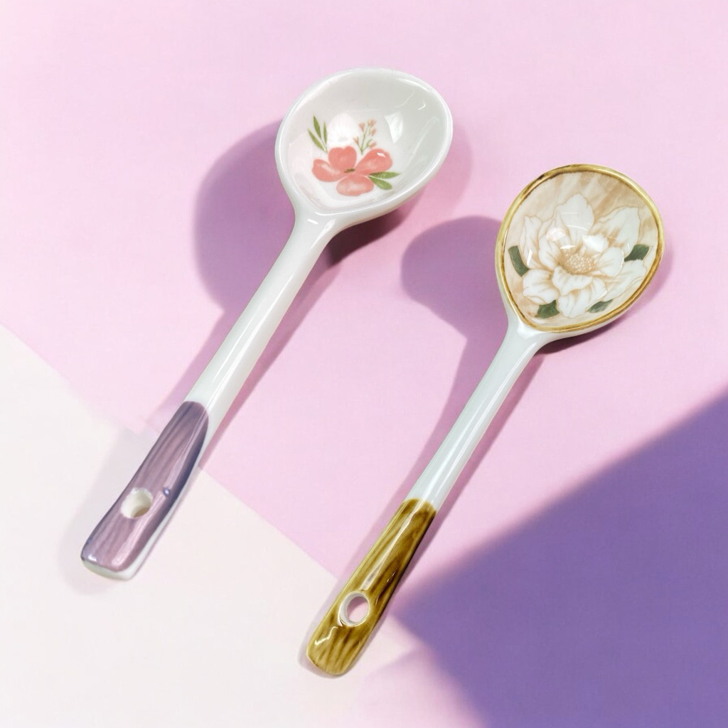 Jual Hoomey Sendok Keramik Bebek Gagang Emas Sultan Ceramic Spoon ...
