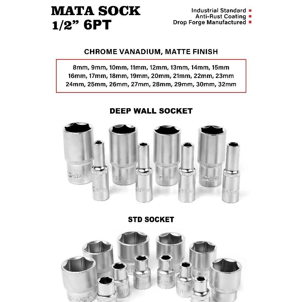 Jual HL STD Mata Socket CRV Chrome Vanadium Shock MATA Sock Sok STD 1/2 ...