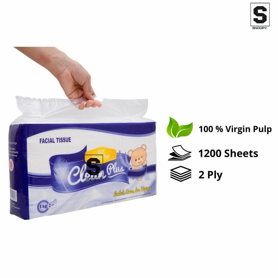 Jual Clean Plus Premium Facial Tissue 1kg / Tisu Wajah / 1000gr Clean ...
