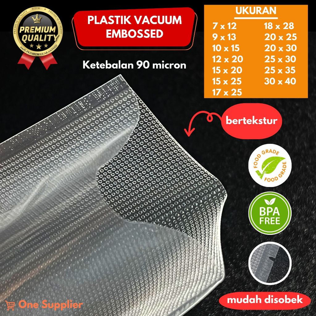 Jual (50pcs) Plastik Vakum EMBOSS ukuran besar makanan 18x28 20x25 ...