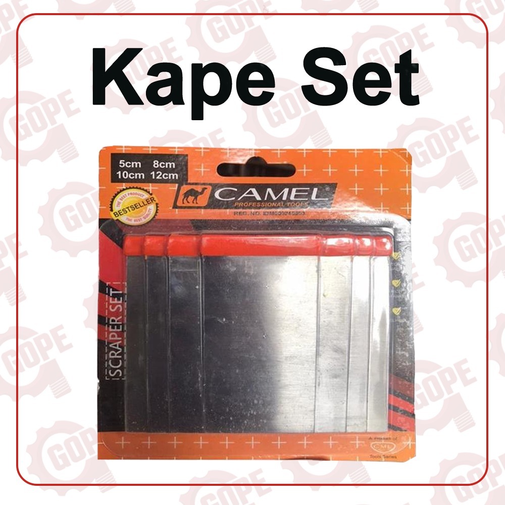 Jual Kape Set Skrap Sekrap Alat Dempul Stainless Besi Camel | Shopee ...
