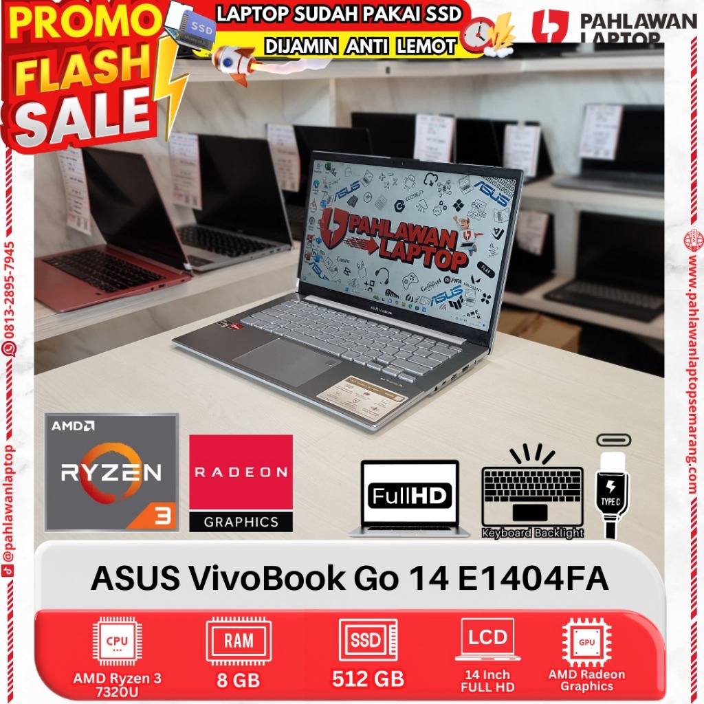 Jual LAPTOP ASUS VivoBook Go 14 E1404FA AMD Ryzen 3 RAM 8GB SSD 512GB ...