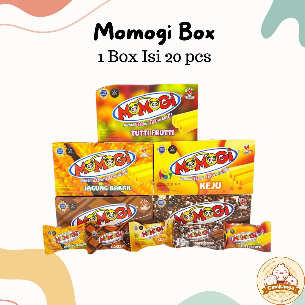 Jual Momogi 4.5 gr 12 gr Jagung Bakar/Keju/Cappucino/Tutti Frutti/Cokelat 1 Box Isi 20 pcs 10 ...