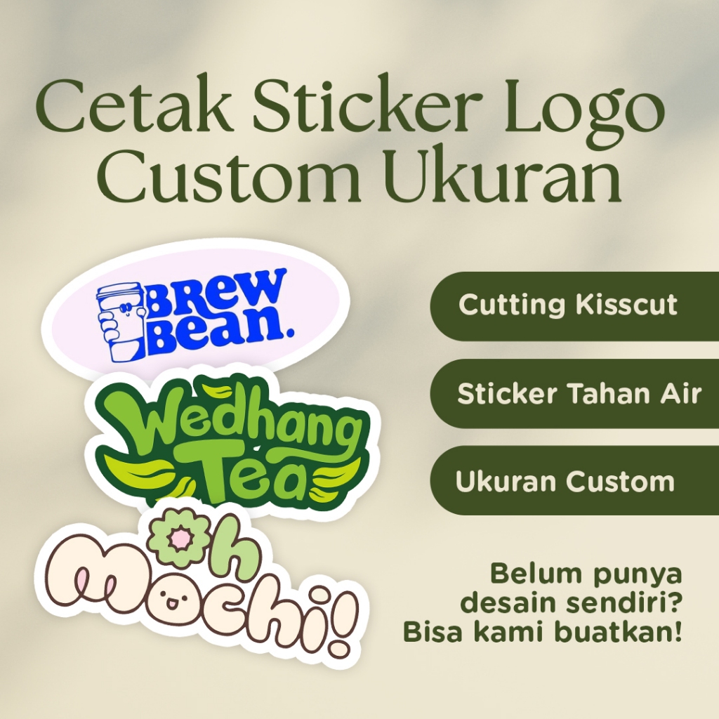 Jual CETAK + CUTTING STICKER UKURAN CUSTOM LOGO PRODUK / KEMASAN ...