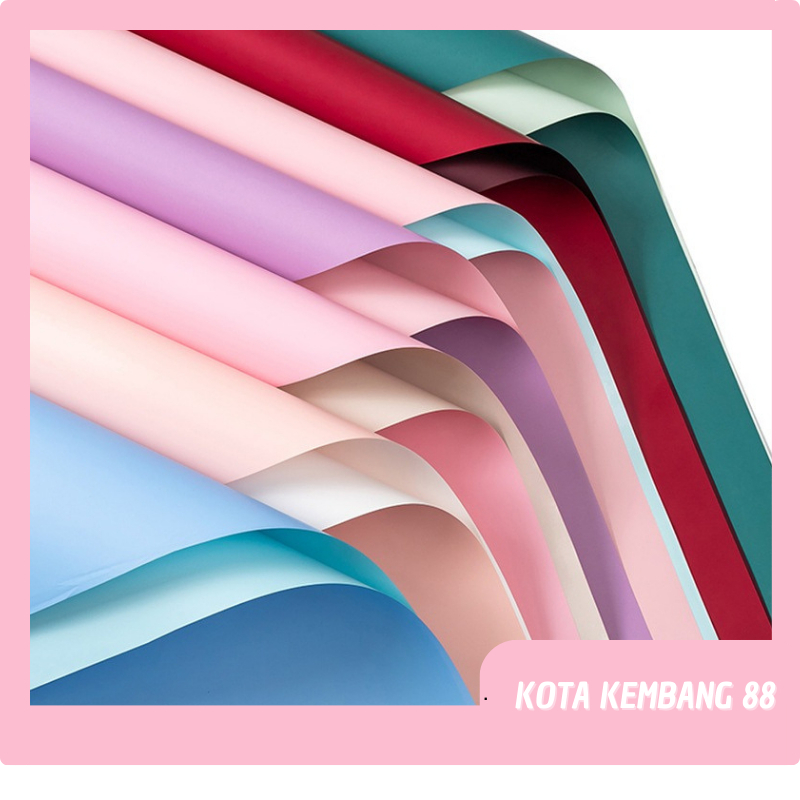 Jual 20 LEMBAR Flower Wrapping Paper Dua Warna Pastel Polos Kertas ...