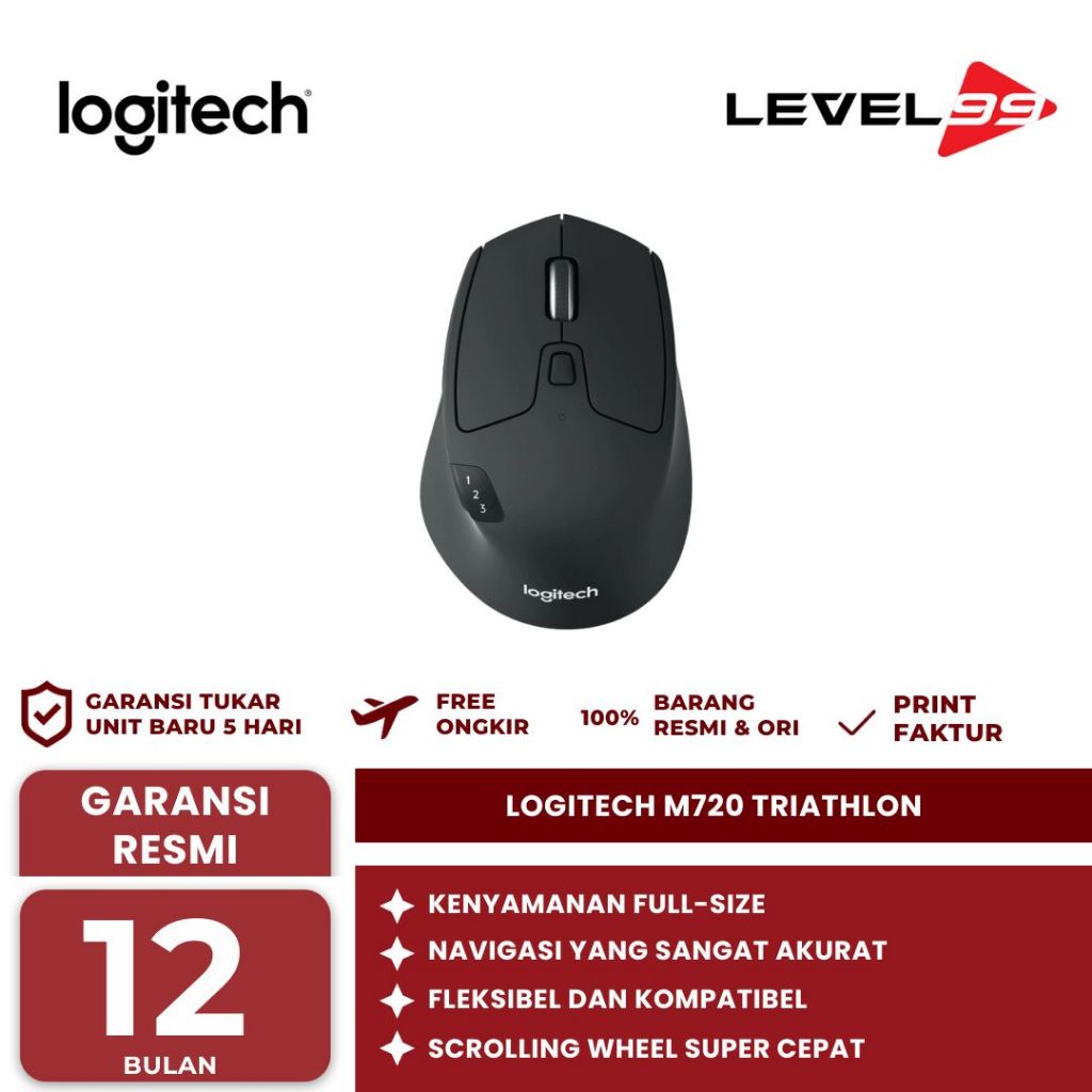 Jual LOGITECH M720 TRIATHLON WIRELESS MOUSE BLUETOOTH | Shopee Indonesia
