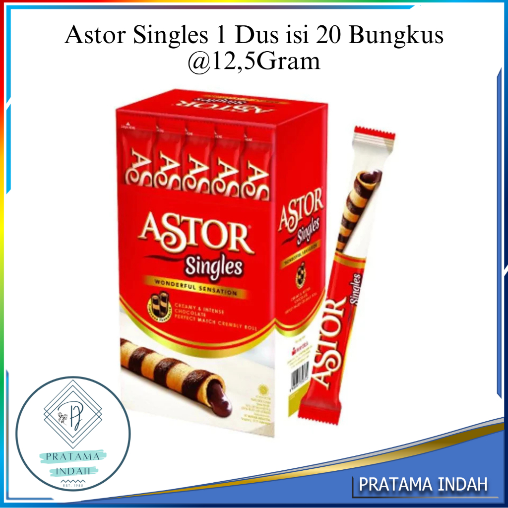 Jual Astor singles Box chocolate roll wafer isi 20pcs @12,5 Gram ...