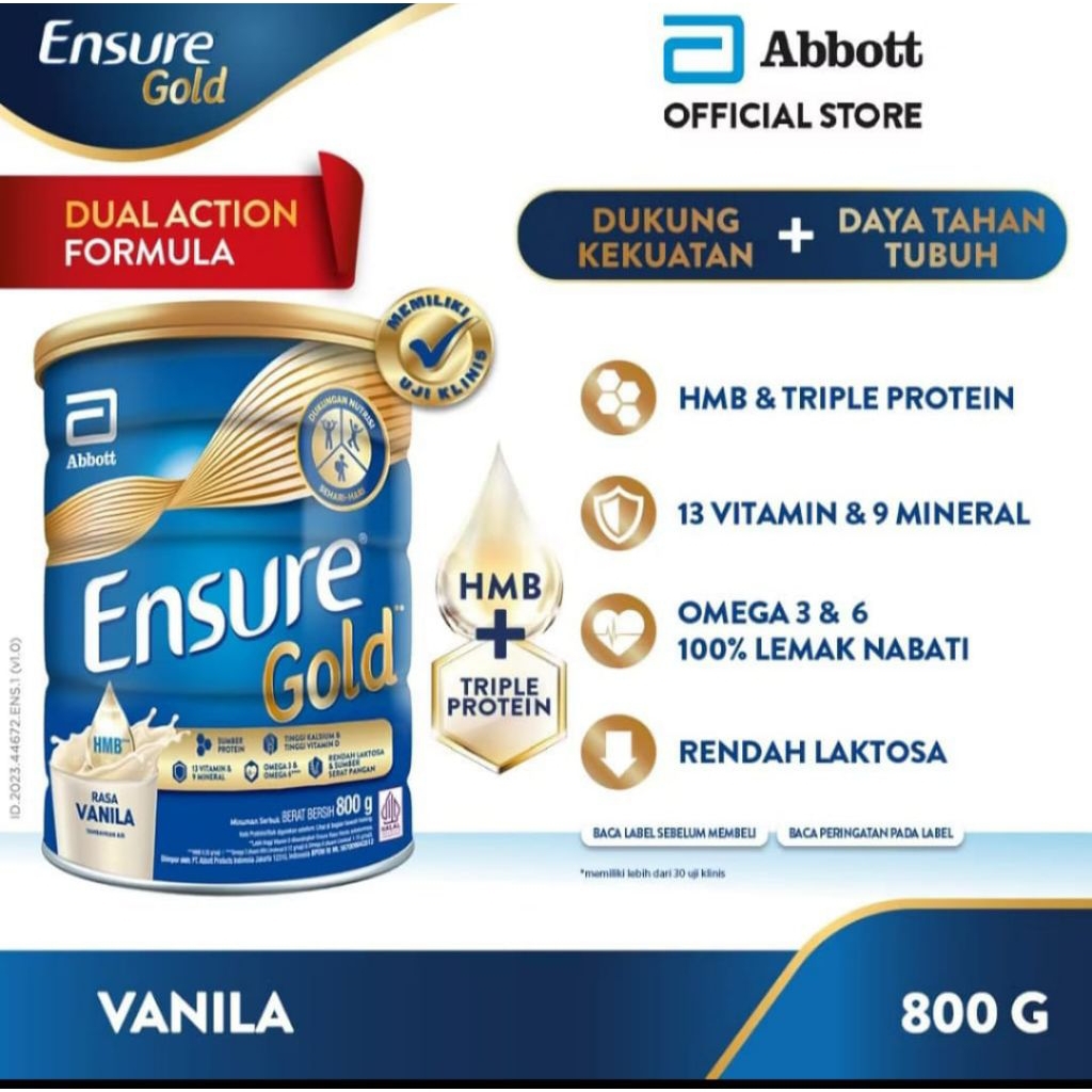 Jual Ensure Gold Vanilla 800 gram | Shopee Indonesia
