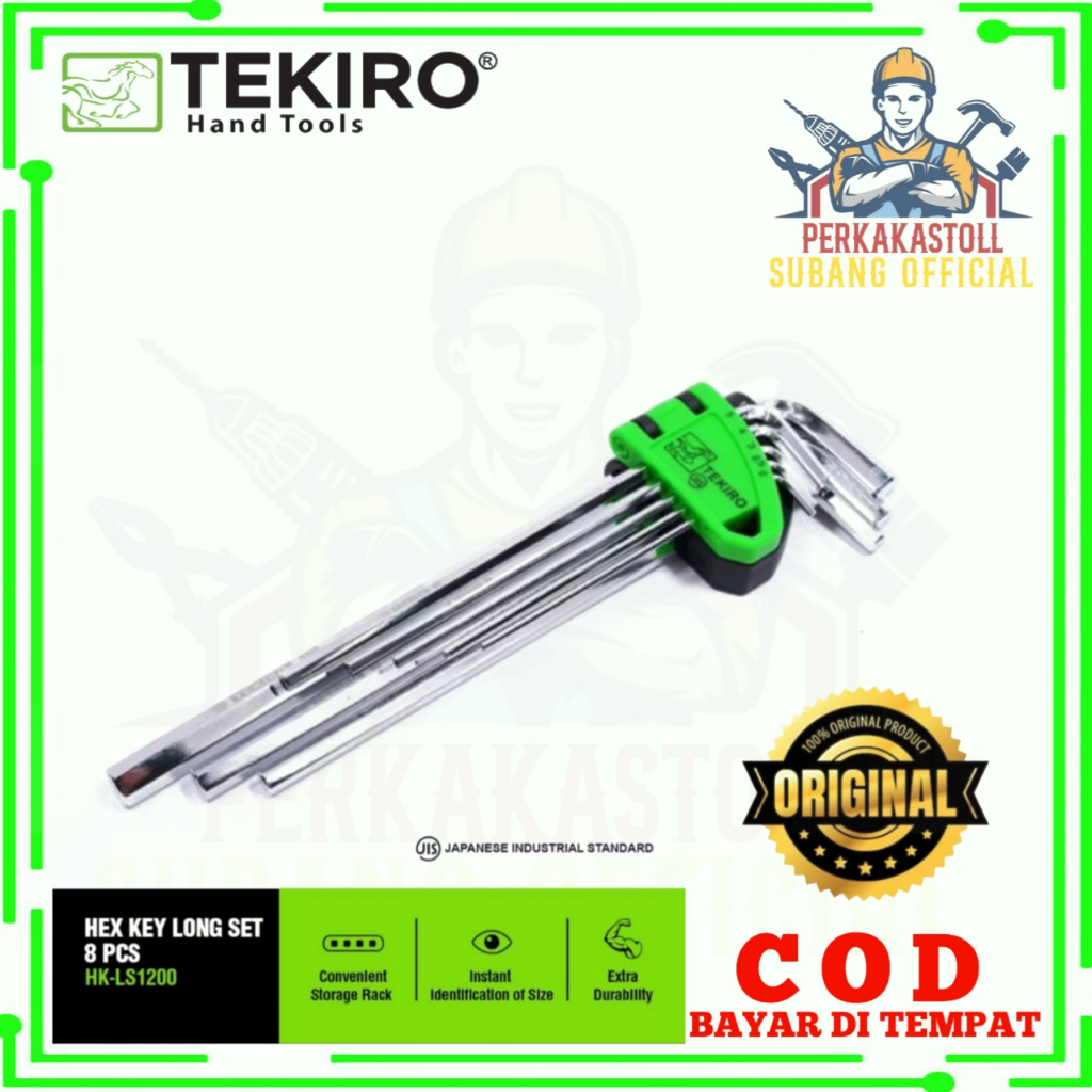 Jual Tekiro Kunci L Set Panjang 8 Pcs (2 - 10 Mm) / Tekiro Hex Key Long ...