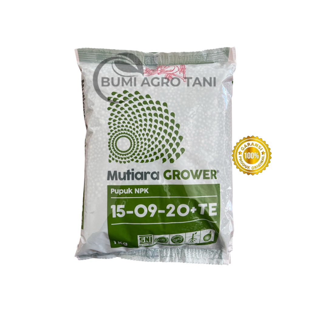 Jual PUPUK NPK GROWER 15-09-20+TE MUTIARA MEROKE KEMASAN PABRIK 1 KG | Shopee Indonesia