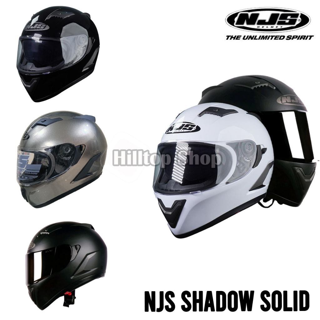 Jual Helm NJS Shadow Solid Full Face DV Motorcycle Helmet | Shopee ...