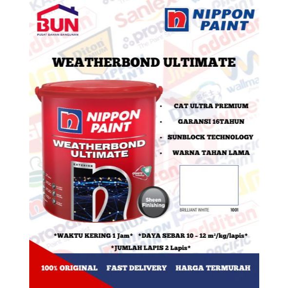 Jual Nippon Weatherbond Ultimate 15Lt Brilliant White | Shopee Indonesia