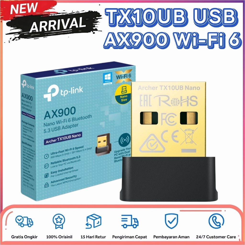 Jual TP-Link Archer TX10UB Nano AX900 Gigabit Bluetooth 5.3 Wi-Fi 6 USB Nano Adapter Dekstop ...