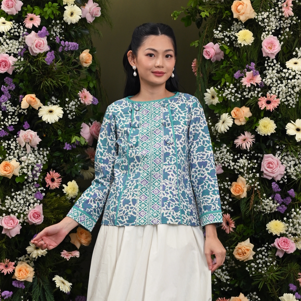 Jual NONA RARA - Bingo Cirebon T4194, Baju kerja batik blouse wanita ...