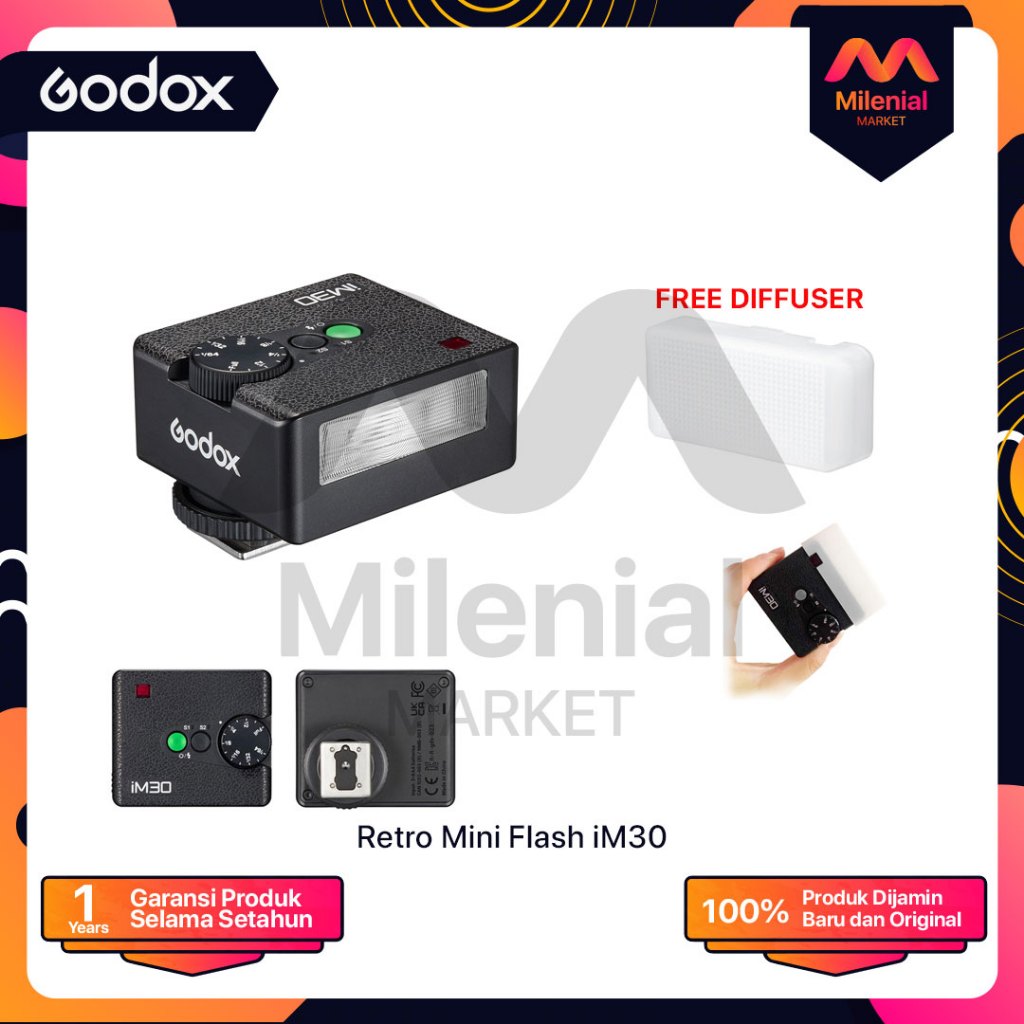 Jual Godox iM30 Mini Camera Flash Retro iM 30 IM30 | Shopee Indonesia