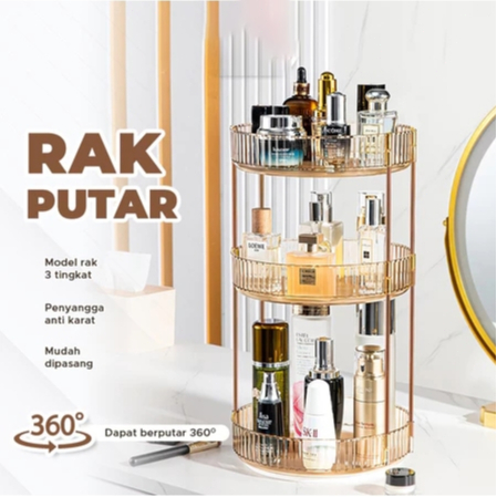 Jual Rak Makeup Gold / Rak Gold / Rak Bumbu / Rak Dapur/ Rak Putar ...