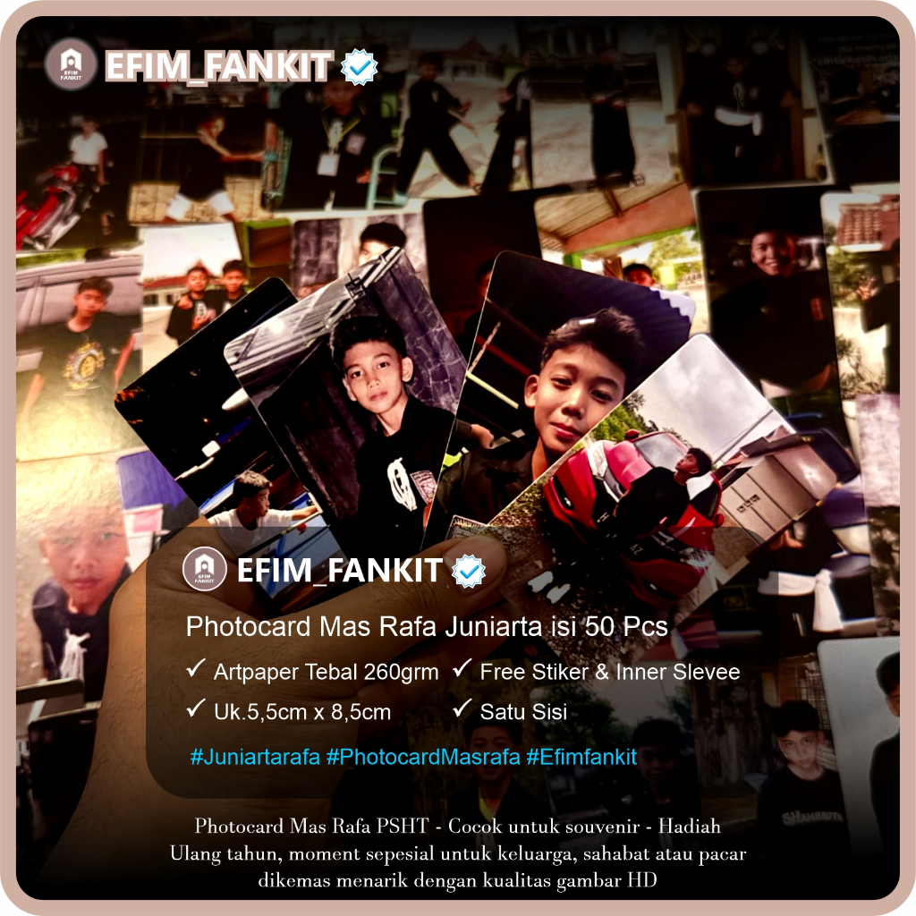 Jual Mas Rafa (Juniarta Rafa) Photocard isi 50 Pcs Limited Edition - Bisa COD dan Free Gantungan ...