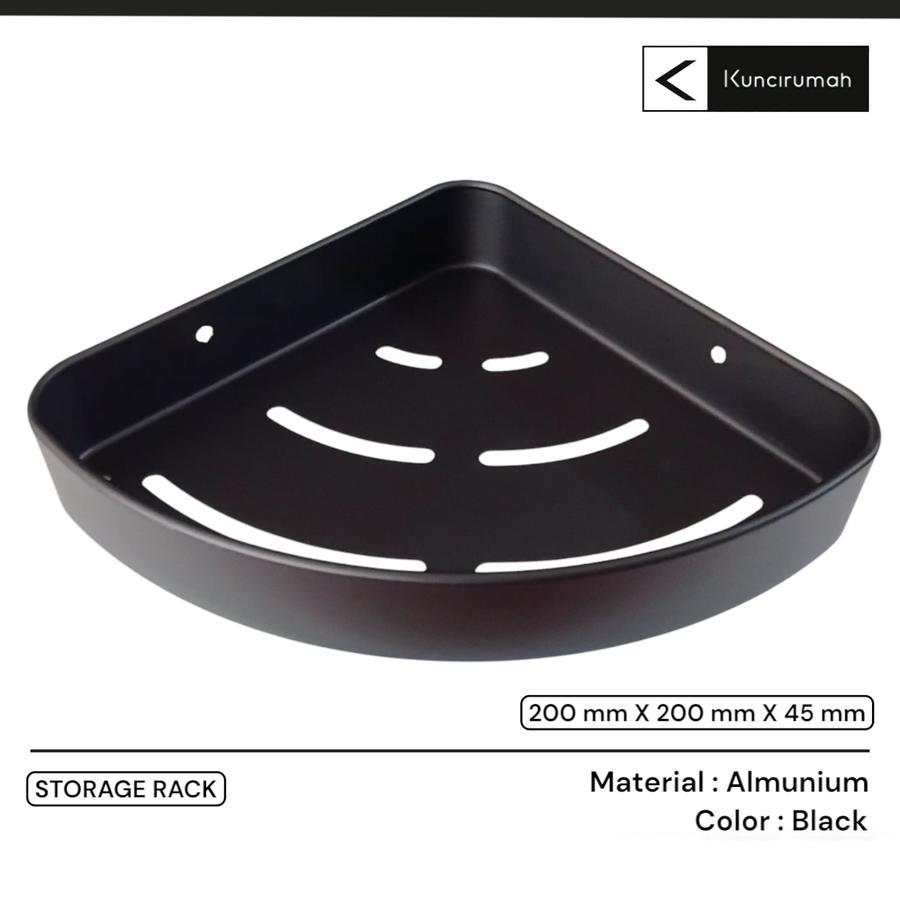 Jual Rak Sudut Kamar Mandi Anti Karat Warna Hitam - Storage Rack ...