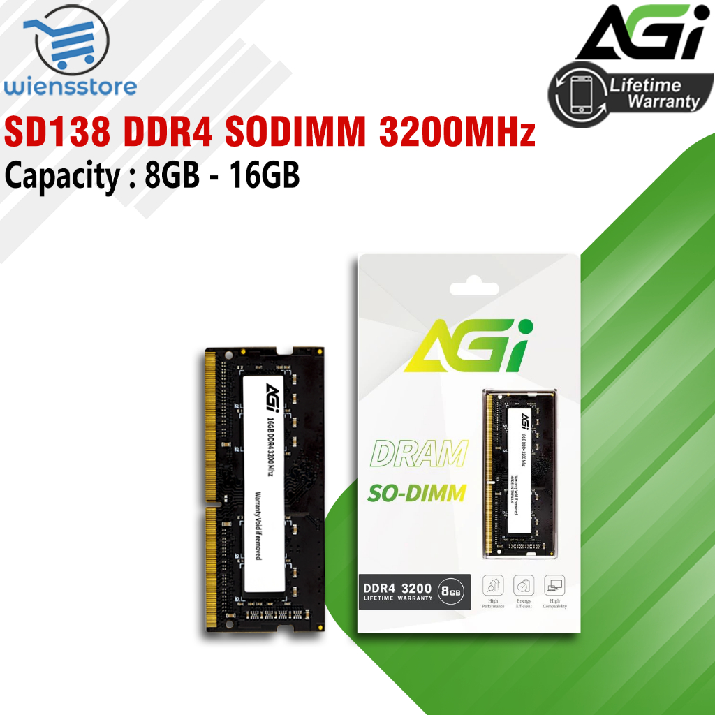 Jual AGI SD138 8GB | 16GB DDR4 3200MHz - SODIMM - Memori Ram Laptop ...