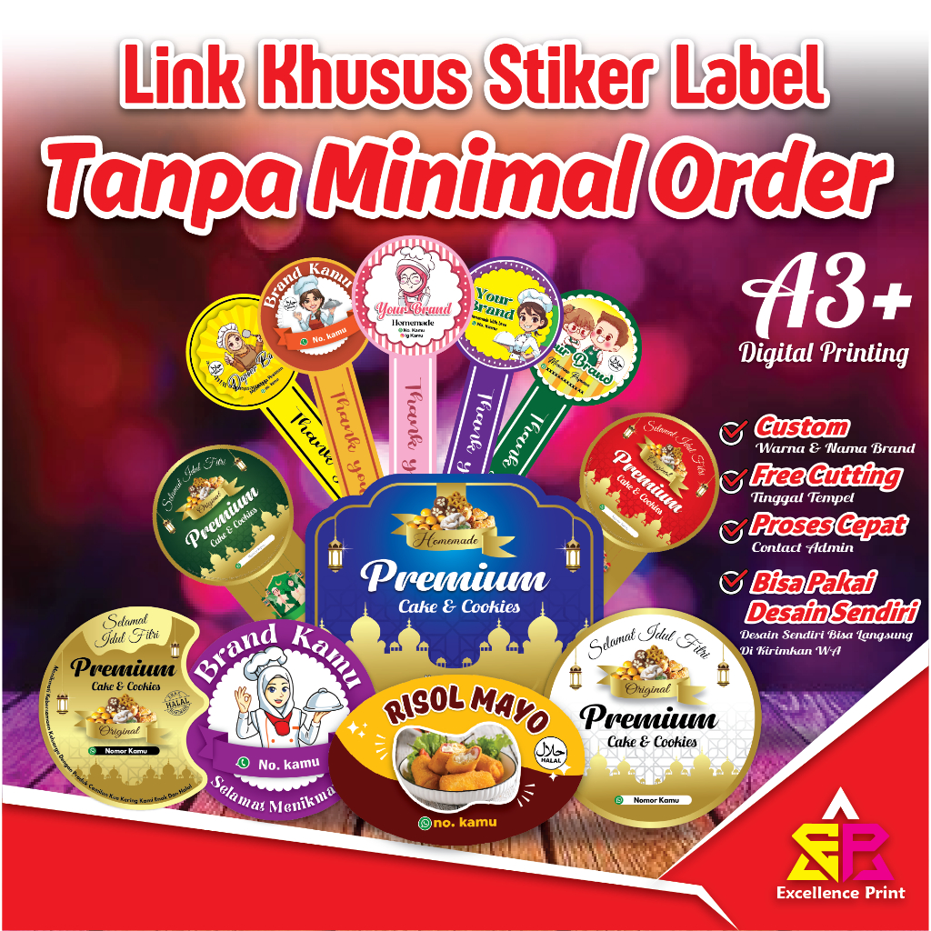 Jual STIKER LABEL KEMASAN TANPA MINIMAL ORDER | Shopee Indonesia