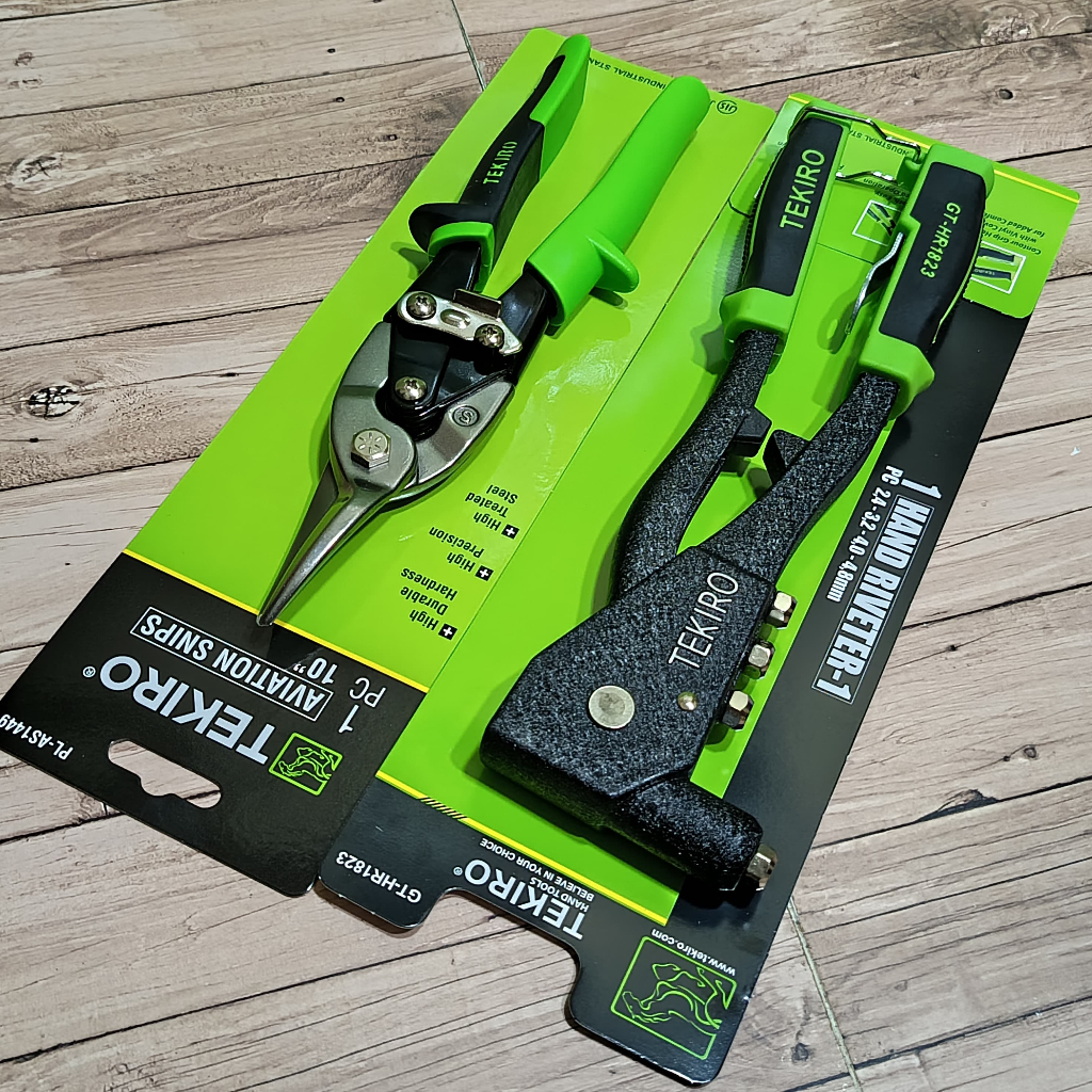 Jual Paket Tang Rivet 2 Pcs / Tekiro Paket Tang Rivet & Gunting Seng ...