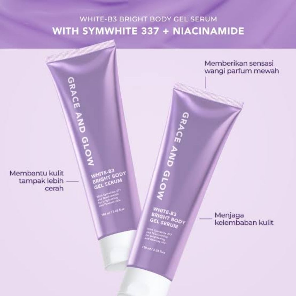 Jual Grace and Glow White-B3 Bright Body Gel Serum | Shopee Indonesia