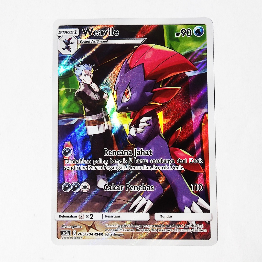 Jual Weavile CHR 205/204 AC3b - Kartu Pokemon Indonesia | Shopee Indonesia