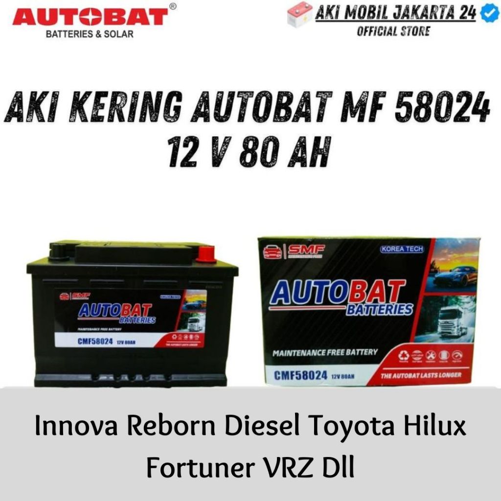 Jual Aki Mobil Innova Reborn Diesel AUTOBAT MF DIN 80 12 V 80 Ah 58024 | Shopee Indonesia