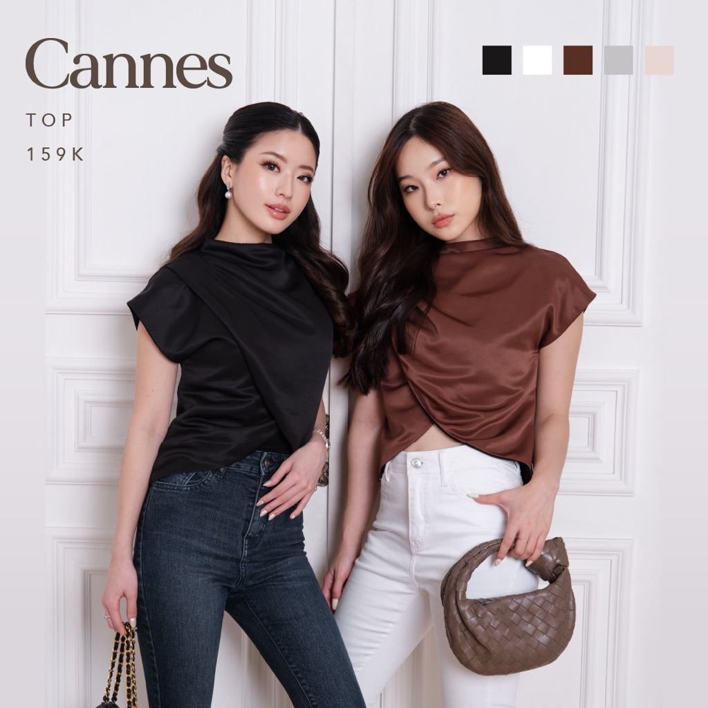 Jual Cannes Top -- Ocha Wear X Valerie Pola | Premium Satin Top ...
