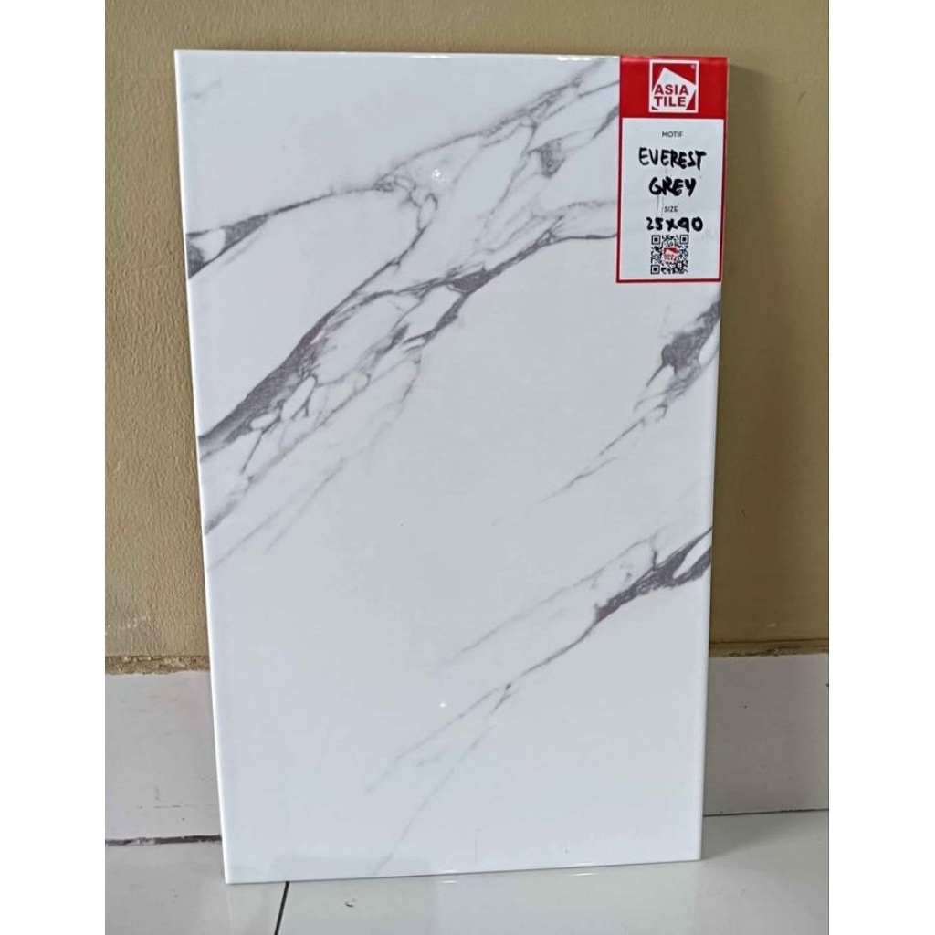 Jual keramik dinding 25x40 putih corak asia tile everest series | Shopee Indonesia