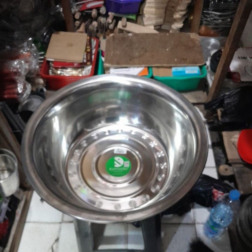Jual Baskom stainles stell ukuran Diameter 50 cm / Tinggi 15 cm ...
