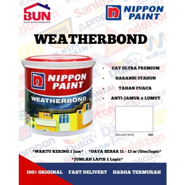 Jual Cat Tembok Eksterior Nippon Paint Weatherbond Brilliant White 20 ...