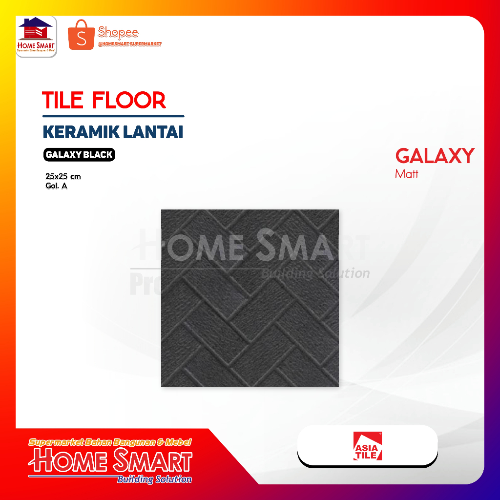 Jual Keramik Asia Tile 25x25 - Asia Tile Galaxy Black Matt | Shopee ...