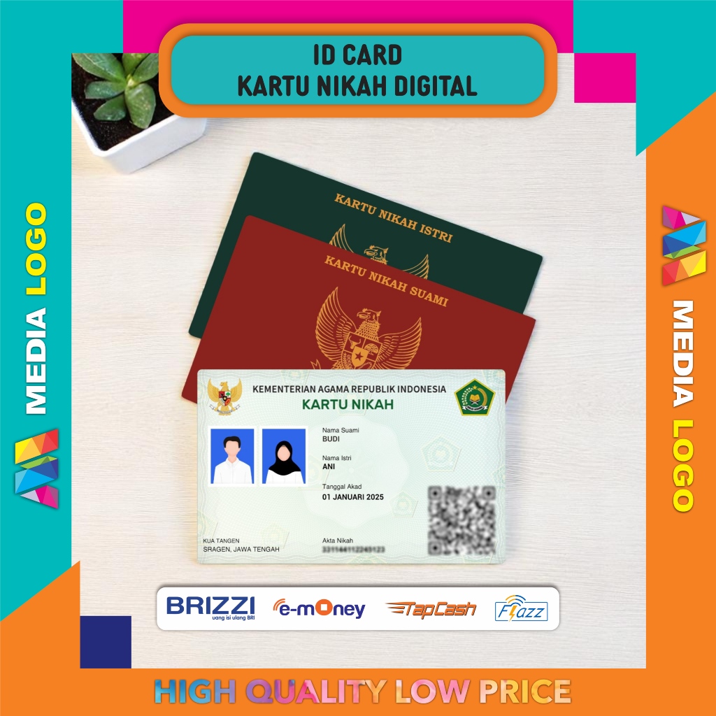 Jual Kartu Digital Wedding UV Digital Print - Brizzi/EMoney/TapCash ...