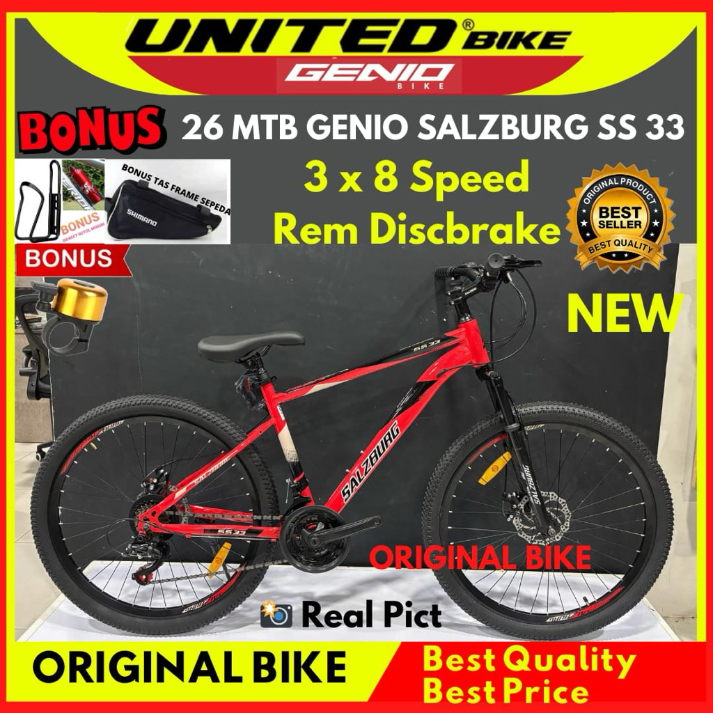 Jual Sepeda Gunung 26 MTB Genio Salzburg SS 33Model Terbaru New | Shopee Indonesia