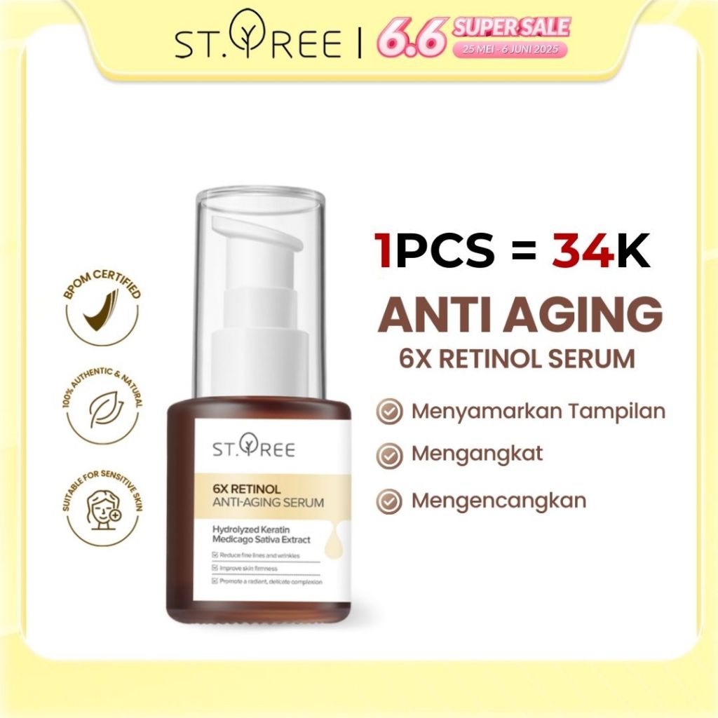 Jual ST.TREE 6X Retinol Anti Aging Serum 20 ml | Hydrolized Keratin ...