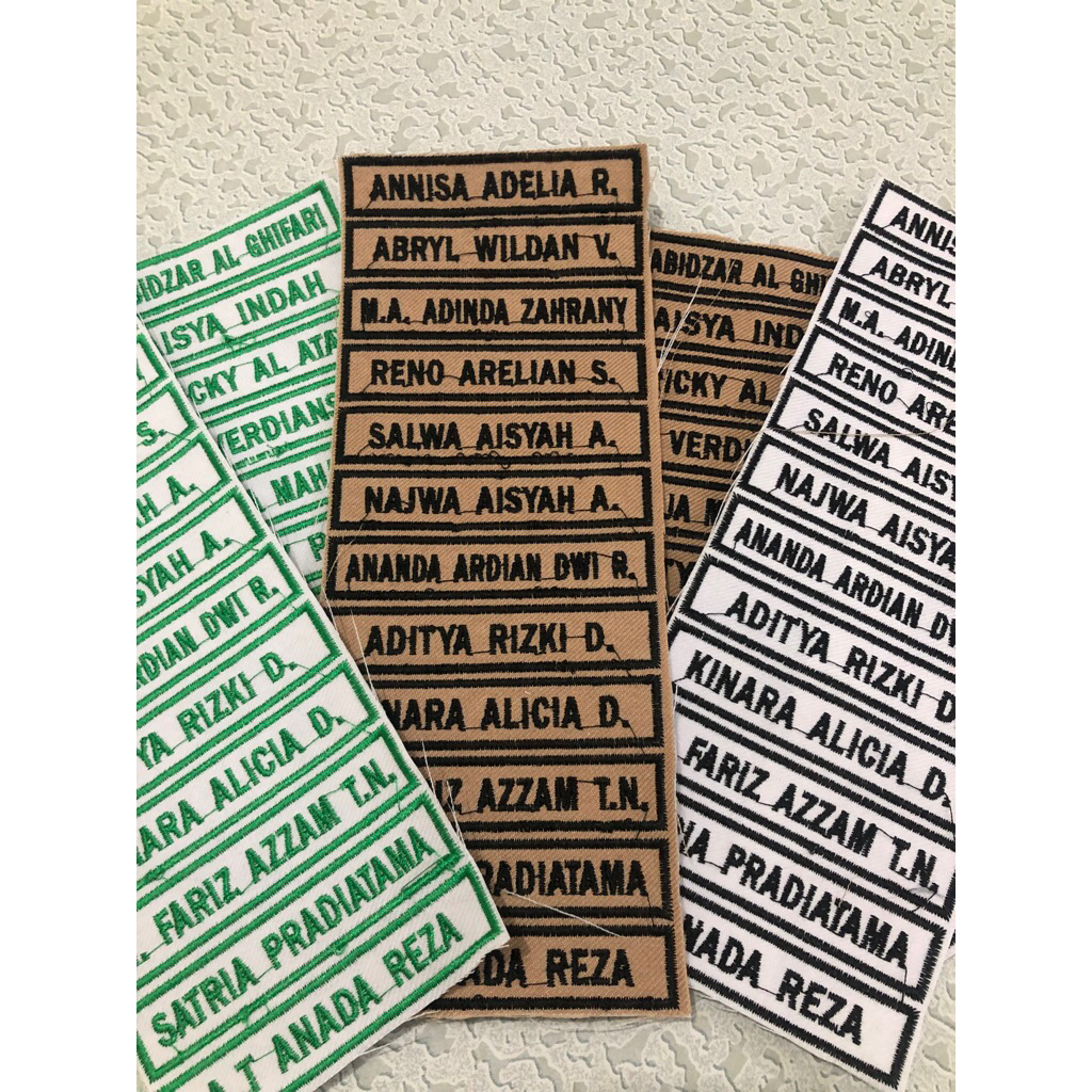 Jual bordir nama/bed nama/nama siswa bodir/nama pribadi bordir | Shopee ...