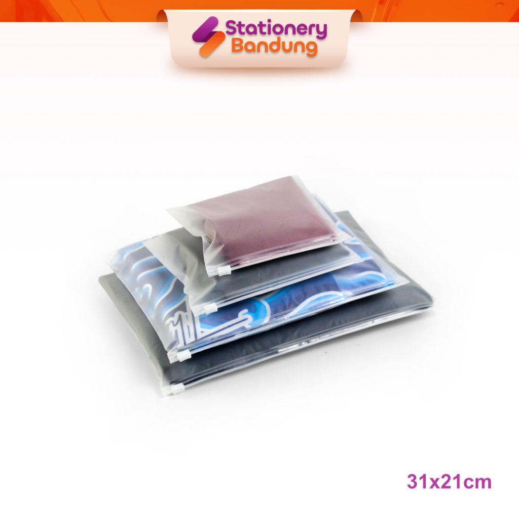 Jual Zipper Bag Landscape Transparan Doff Organizer Bag Pouch Plastik ...