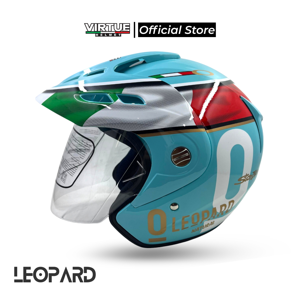 Jual VIRTUE Leopard Helm Half Face (Non Smartlock) | Shopee Indonesia