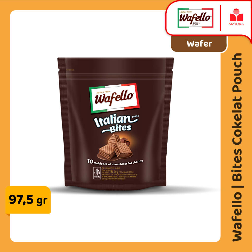 Jual Wafer Wafello Italian Bites Cokelat Pouch | Shopee Indonesia